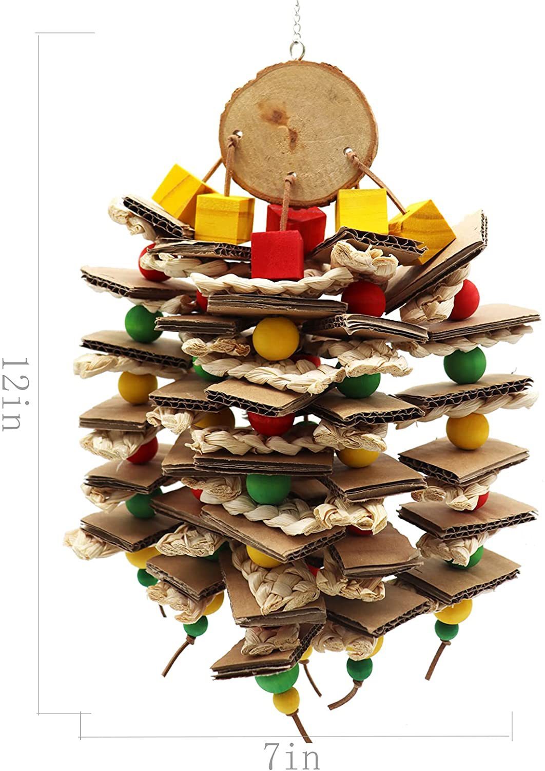 Parrot Logs Gnawing On Corn Husks And Skewers - rabbit-cart